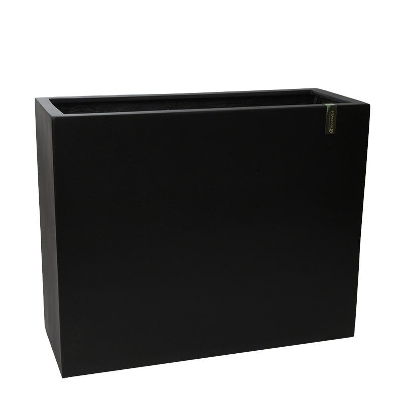 Høj Sort Aflang Plantekasse / Rumdeler I Terrazzo Look - L.80cm / 100cm