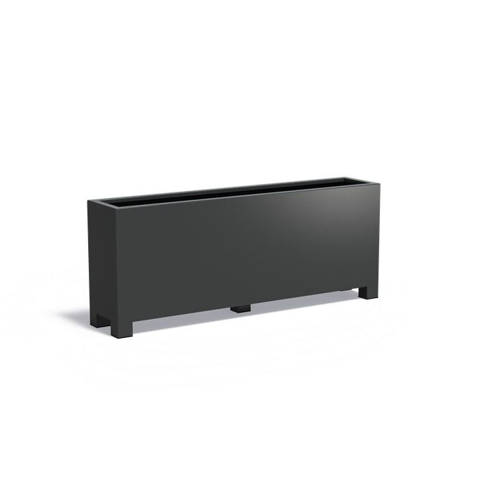 Aflange Rektangulære Store Plantekasser I Aluminium Med Ben